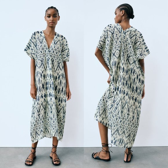 Zara | Dresses | New Zara Printed Ramie Tunic Dress 273 | Poshmark